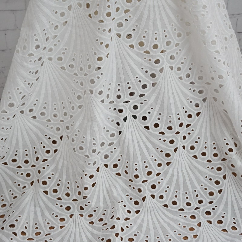 White Cotton Eyelet Fabric - Etsy