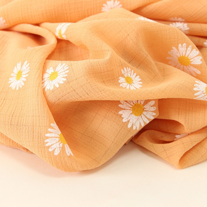 Lovely Print Daisy Flower Overlay Chiffon fabric Soft Flowing | Etsy