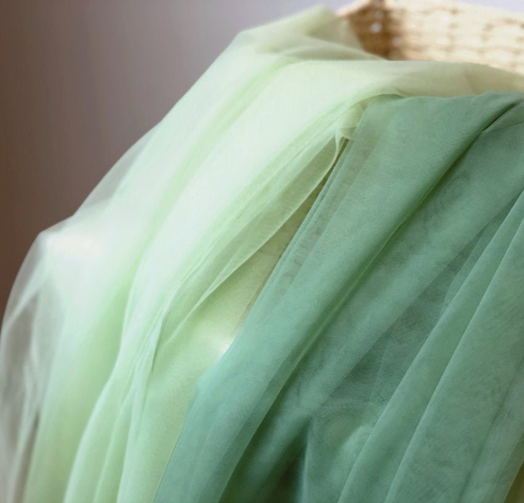 Soft Swiss Tulle Net Lace, Vintage Green Tulle Fabric for Bridal Decor ...