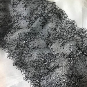 Black Chantilly Lace Delicate French Lace for Cuffs, Blouse, Skirt ...