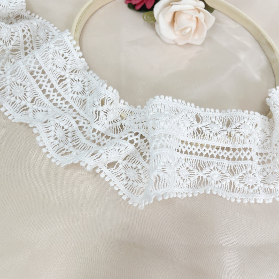 Symmetry Geometry Cotton Lace Trim, Circle Style With Dots Borders Trim ...