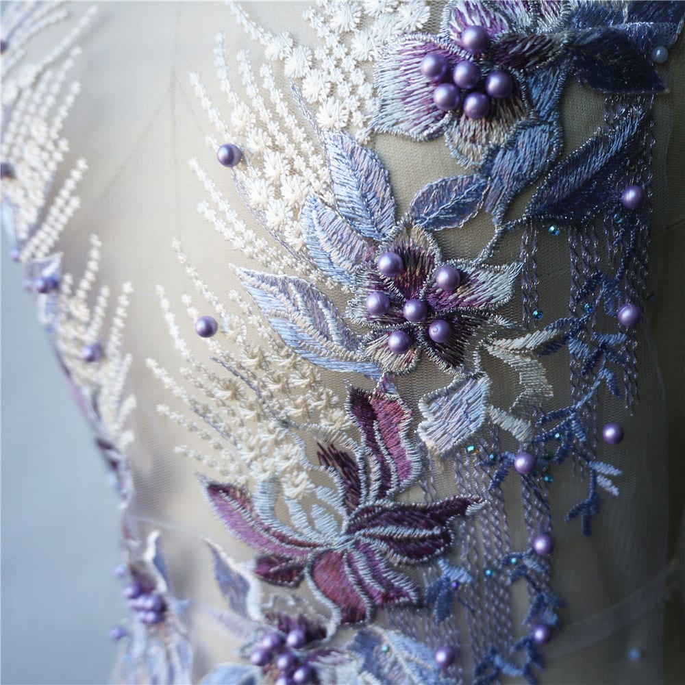 Purple Bodice Applique Deluxe Embroidery Lace Applique | Etsy
