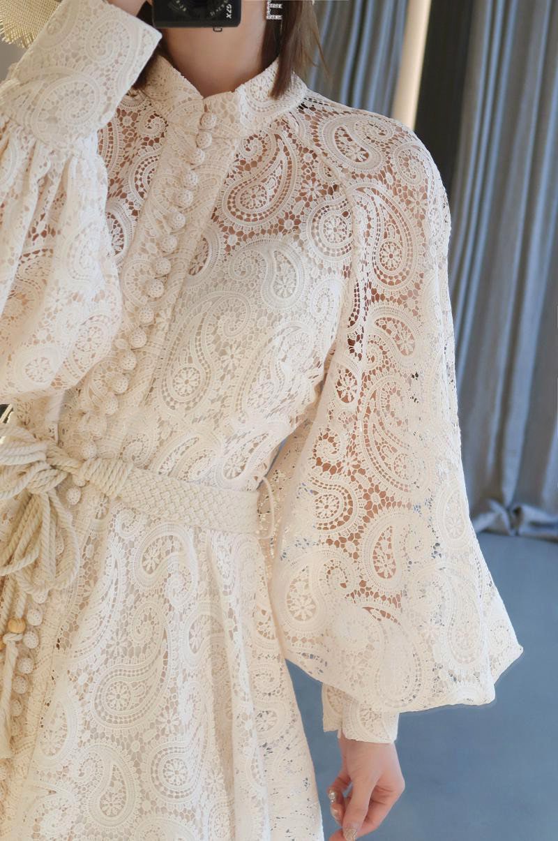 Vintage Paisley Lace Fabric in off White Crochet Milk Silk | Etsy