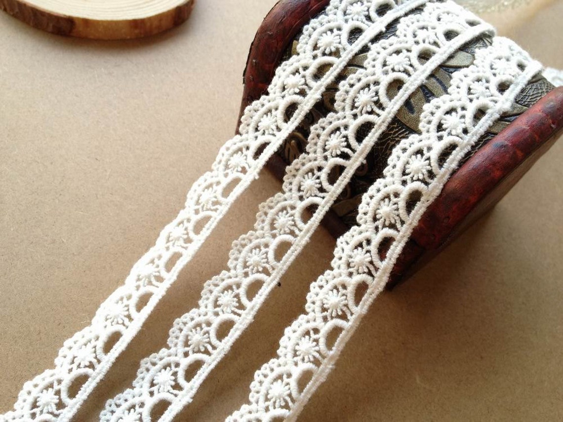 Vintage Cotton Lace Trim off White Ribbon Lace Trim Scallop | Etsy