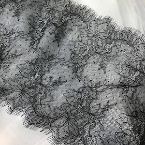 Black Chantilly Lace Delicate French Lace for Cuffs, Blouse, Skirt ...