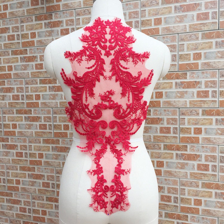 RED Applique Large Lace Applique Back Applique Trim Red | Etsy