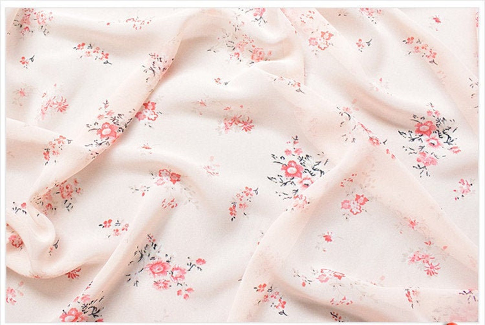 Soft and Flowing fabric Colorful Flower Chiffon Fabric | Etsy