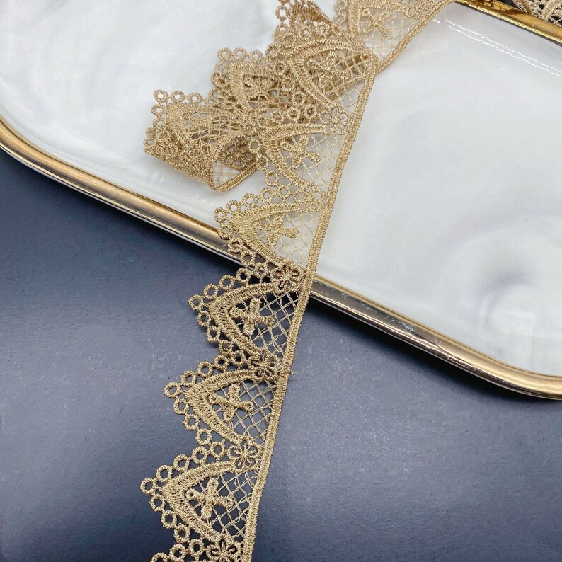Rose Gold Scallop Lace Trim, Geometry Lace Trim for Costume Veil Border ...