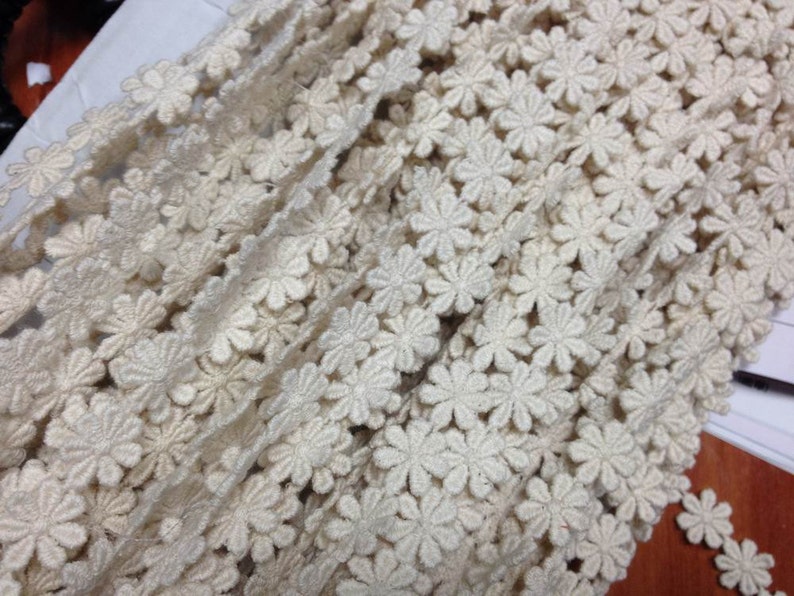 Beige Cotton Lace Trim Daisy Flower Trim Ribbon Bilateral - Etsy