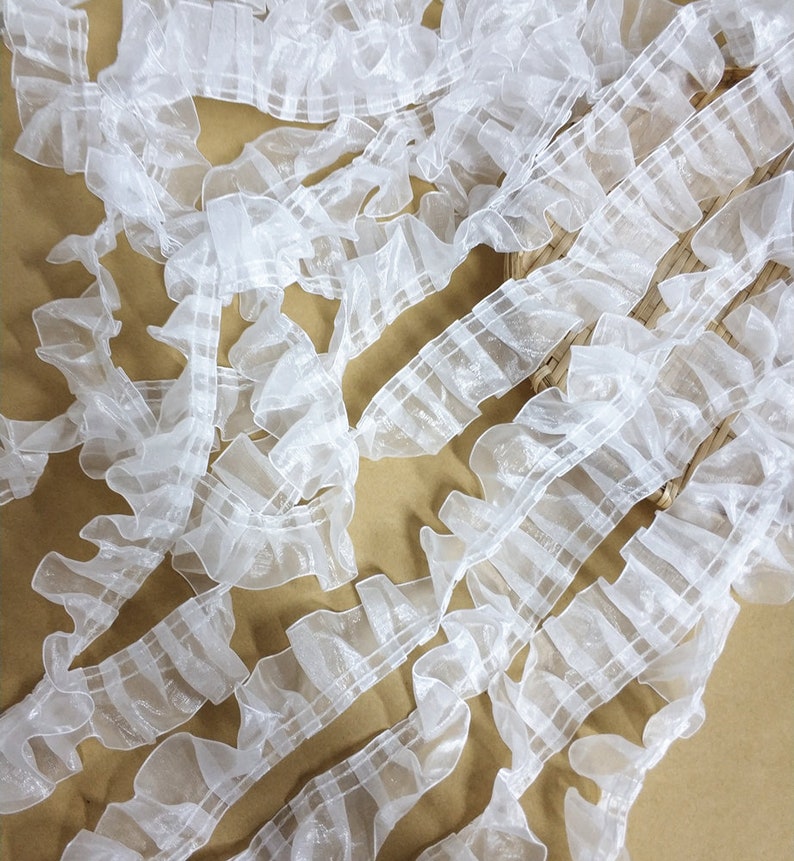 2 Color - Organza Lace Trim, Ruffled Lace Trim for DIY Crafts, Garment ...
