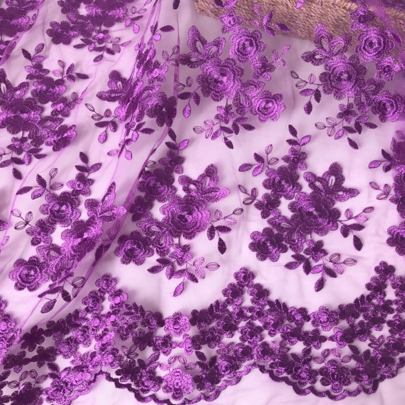 Purple Floral Fabric - Etsy
