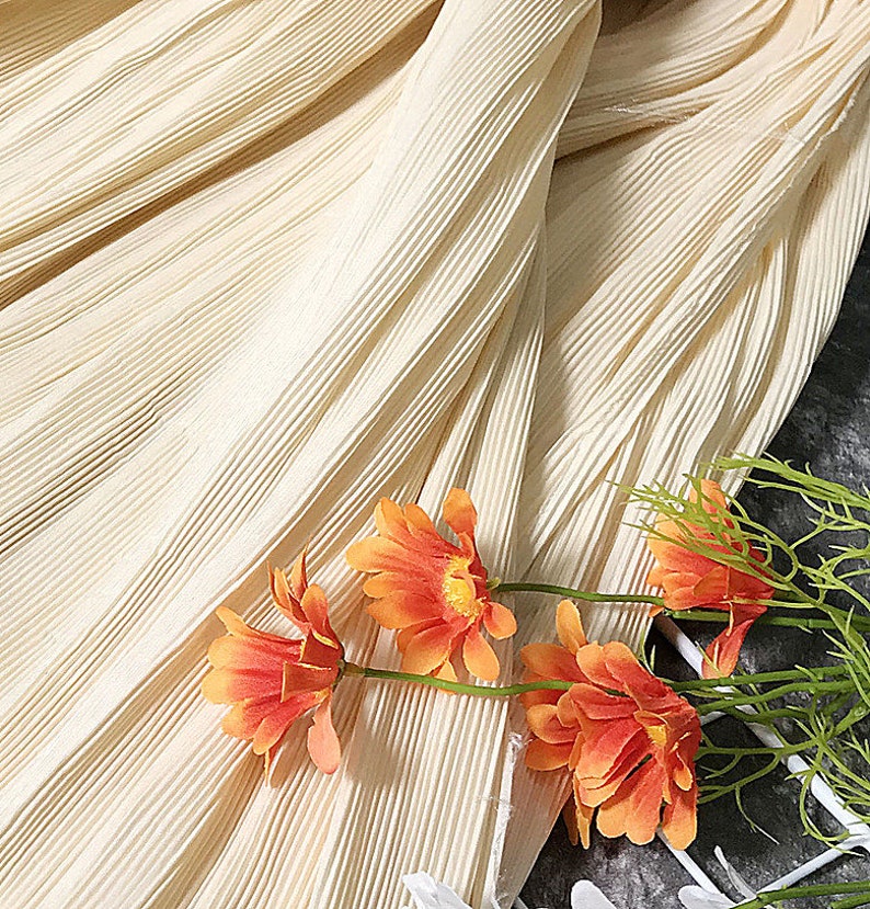 Stiff Ruffled Fabric Pleated Texture Bridal Gown Fabric for - Etsy