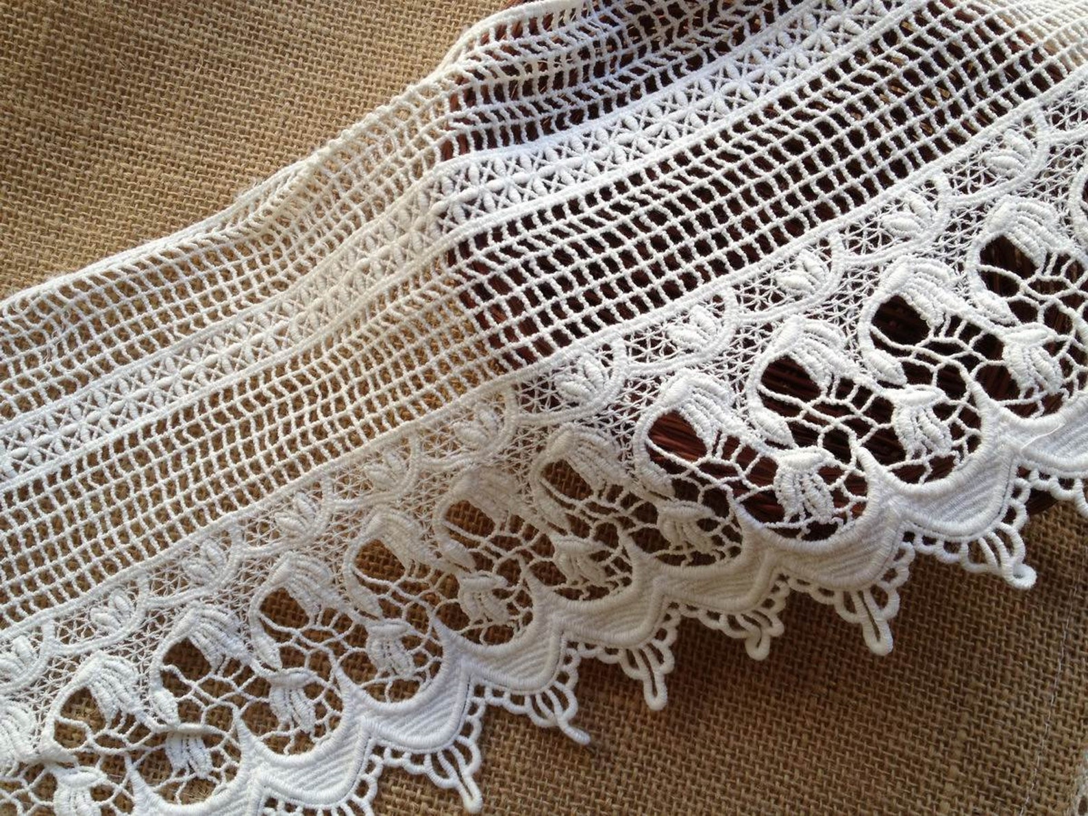 Off White Crocheted Hollowed Lace Retro Cotton Lace Trim - Etsy