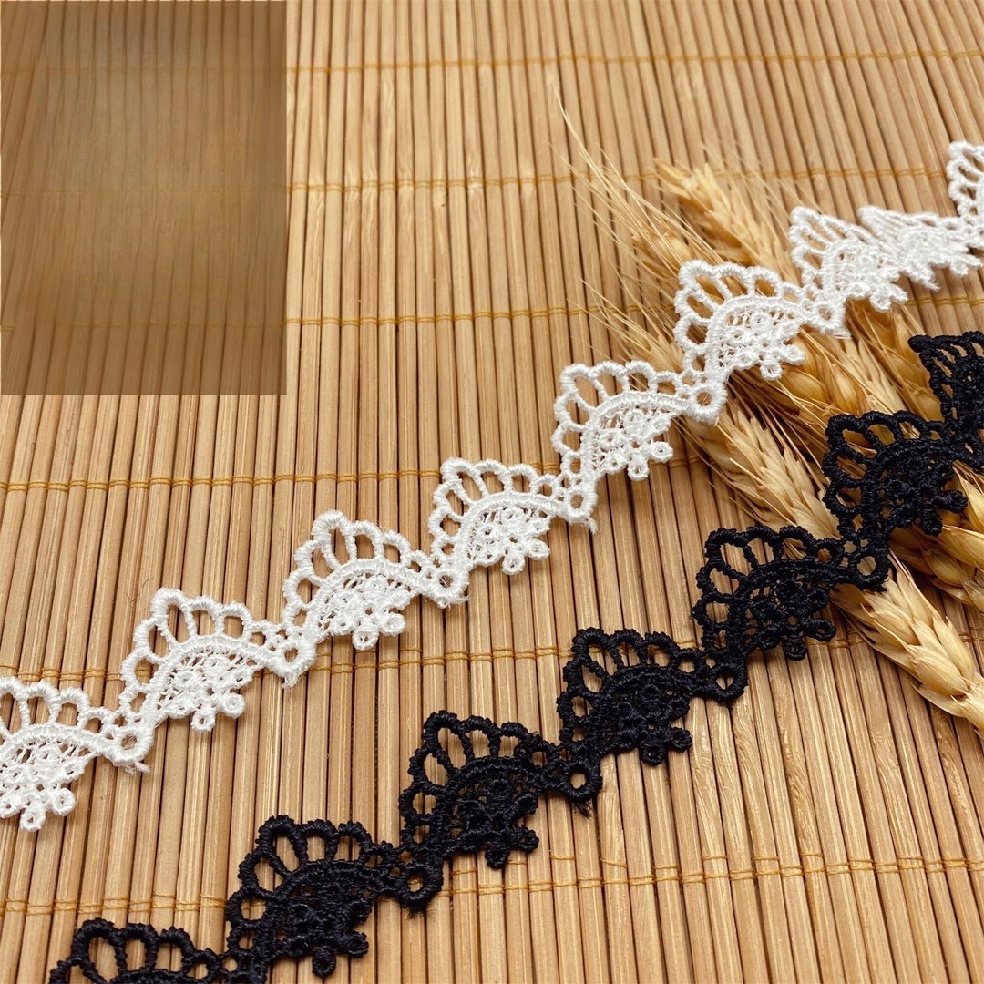 14 Yards Narrow Venice Lace Trim, Scallop Border Floral Vintage Trim ...