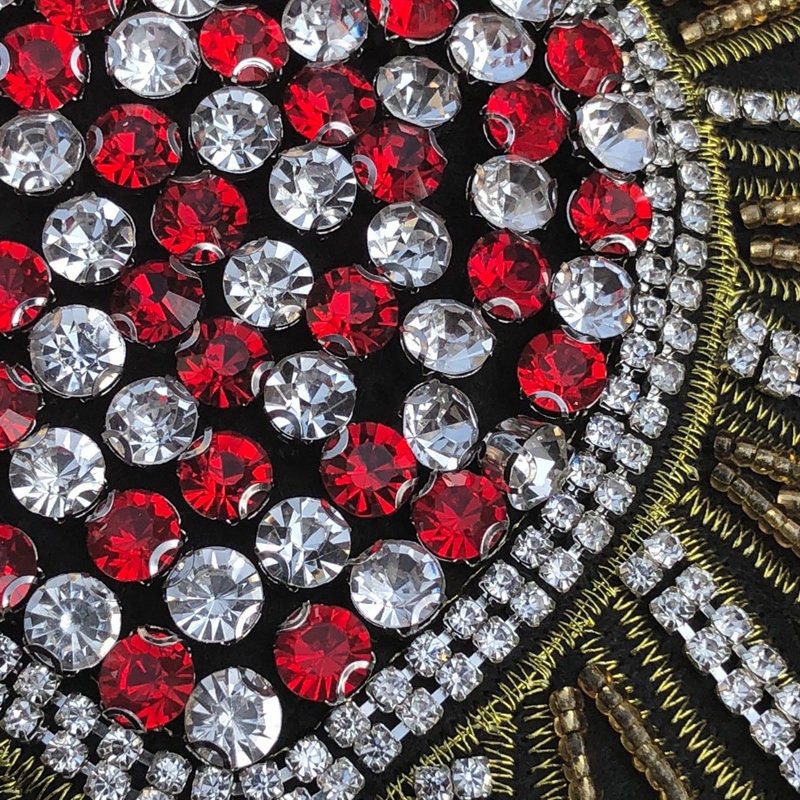 Sparkle Love Heart Rhinestone Patch Red Crystal Patch Gold | Etsy