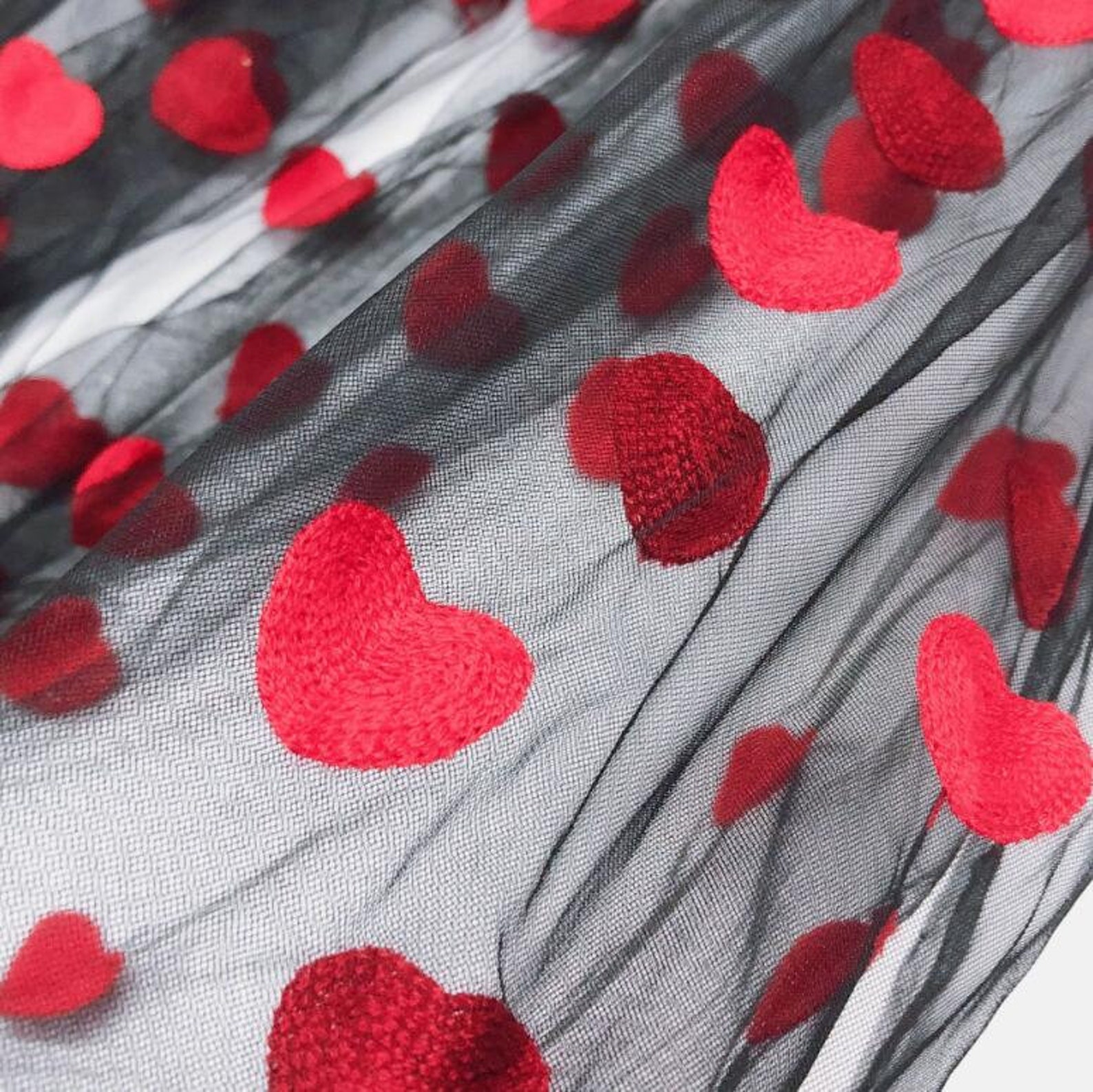 Fairy Heart Mesh Tulle Fabric Embroidery Mesh Fabric in off - Etsy