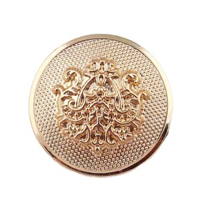 50 Pcs Light Gold Badge Shank Buttons, Retro Round Insignia Style ...