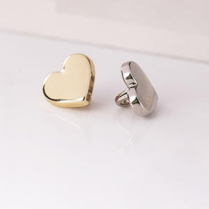 20 Pcs Solid Gold Heart Shape Sewing Buttons, Metal Silver Shank Button ...