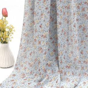 Wild Flowers Overlay Chiffon Fabric Breathable Soft Fabric - Etsy