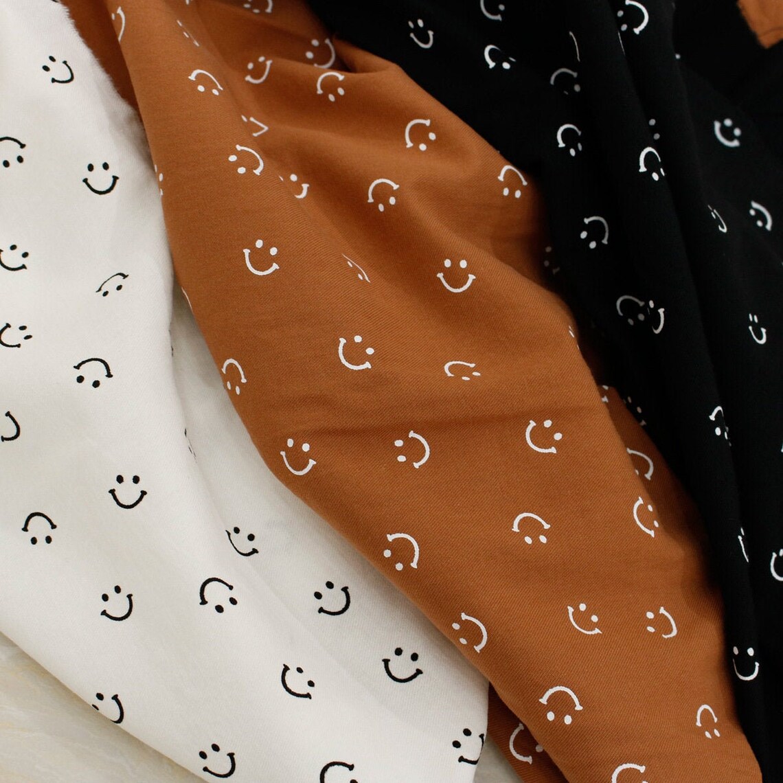 Lovely Print Smile Face Cotton Fabric Breathable Cotton | Etsy