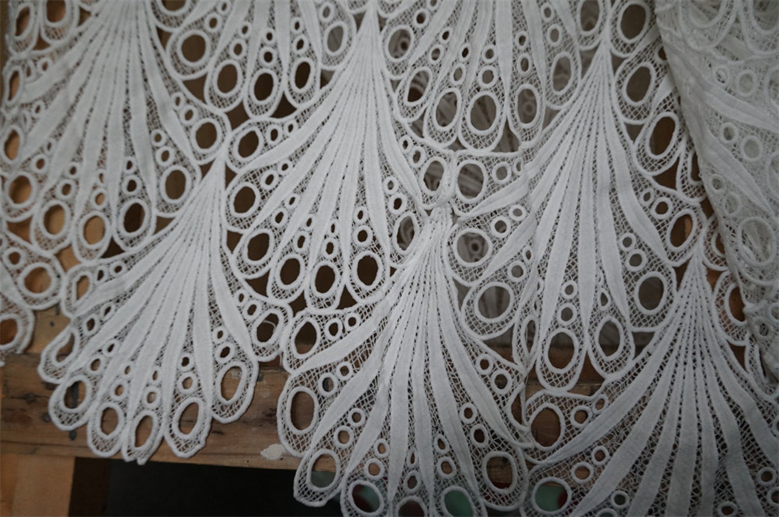 Vintage Style Guipure Lace Fabric Hollow Scallop Pattern - Etsy