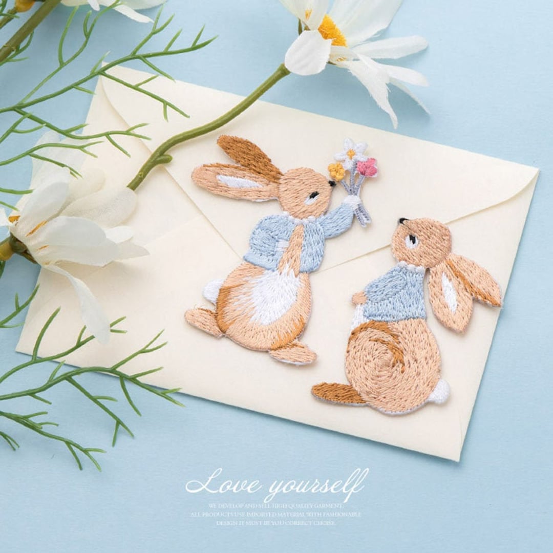 Adorable Rabbit Embroidery Patches, the Adventures of Alice Applique ...