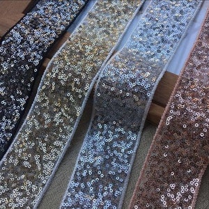 Sequins Lace Trim Sequined Trimming Lace Wedding Dress Lace - Etsy