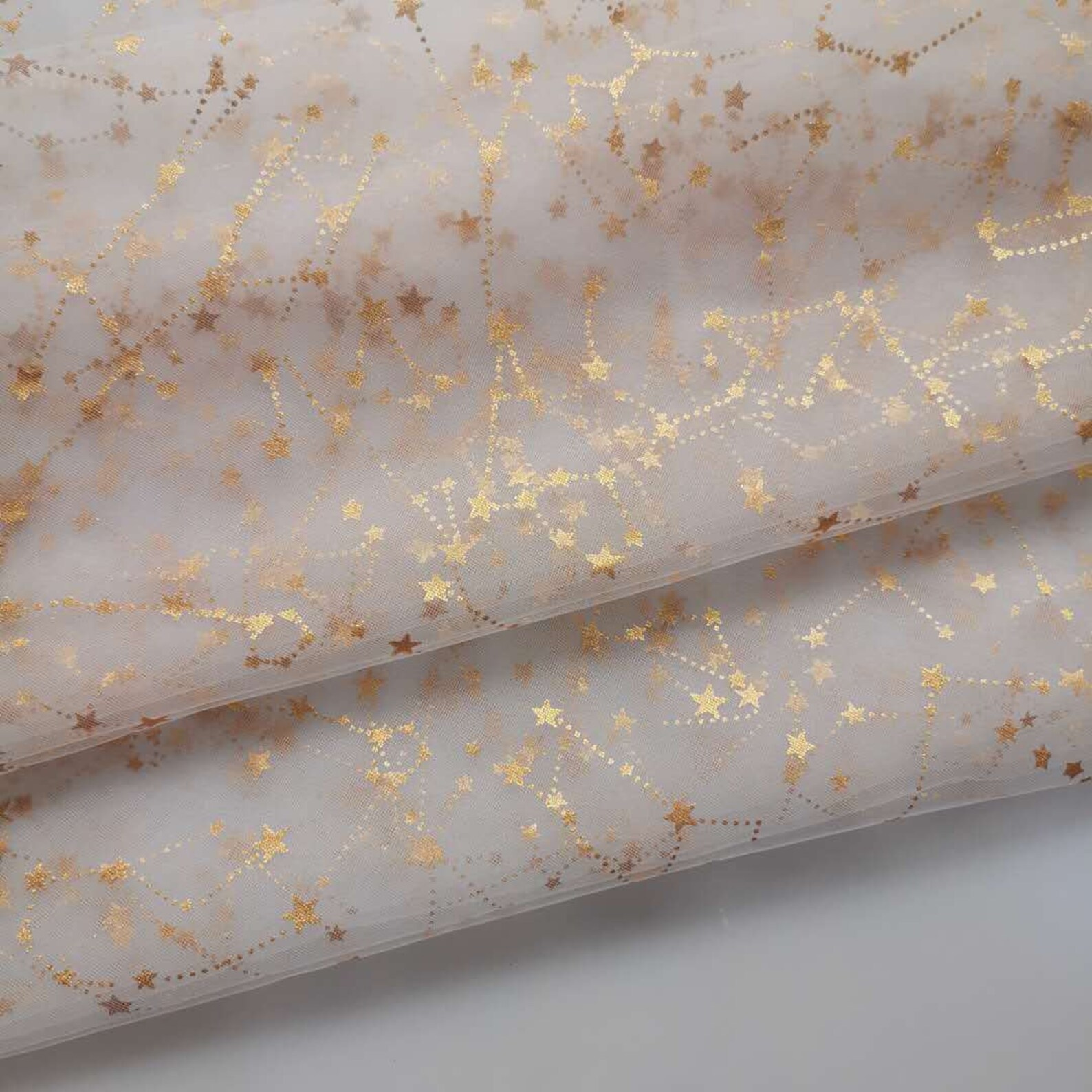 Print Gold Stars Tulle Lace Fabric Soft Mesh Constellation - Etsy