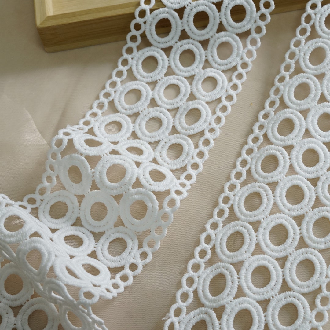 Circle Style Bridal Lace Trim in off White, Crochet Hollowed Lace Trim ...