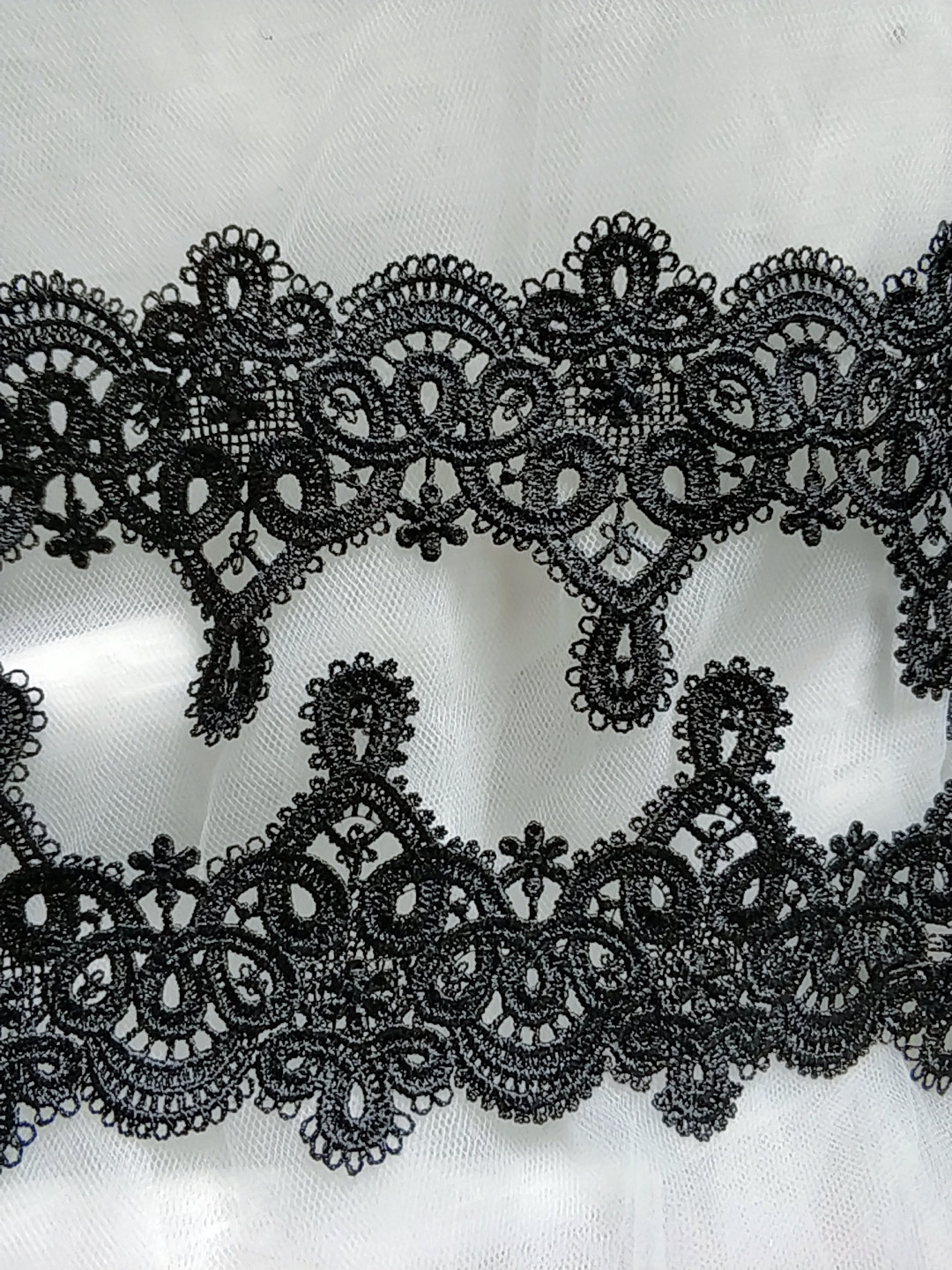 Black Venice Lace Trim Retro Rococo Lace Black Bridal Lace | Etsy