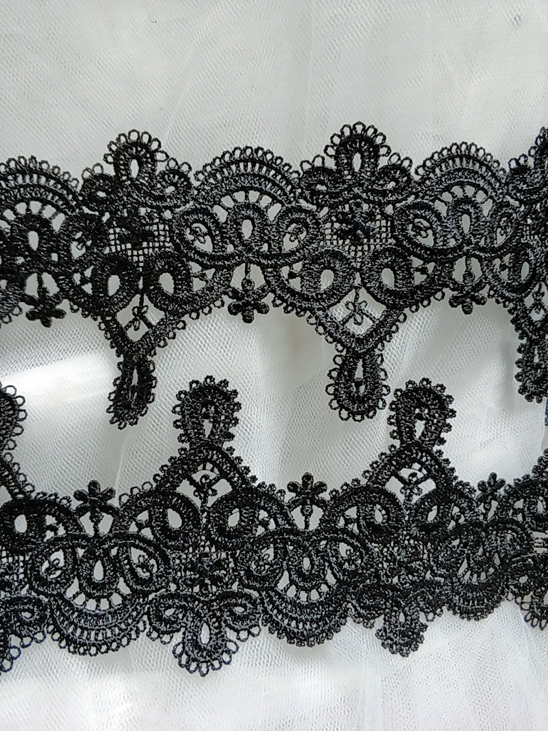 Black Venice Lace Trim Retro Rococo Lace Black Bridal Lace | Etsy