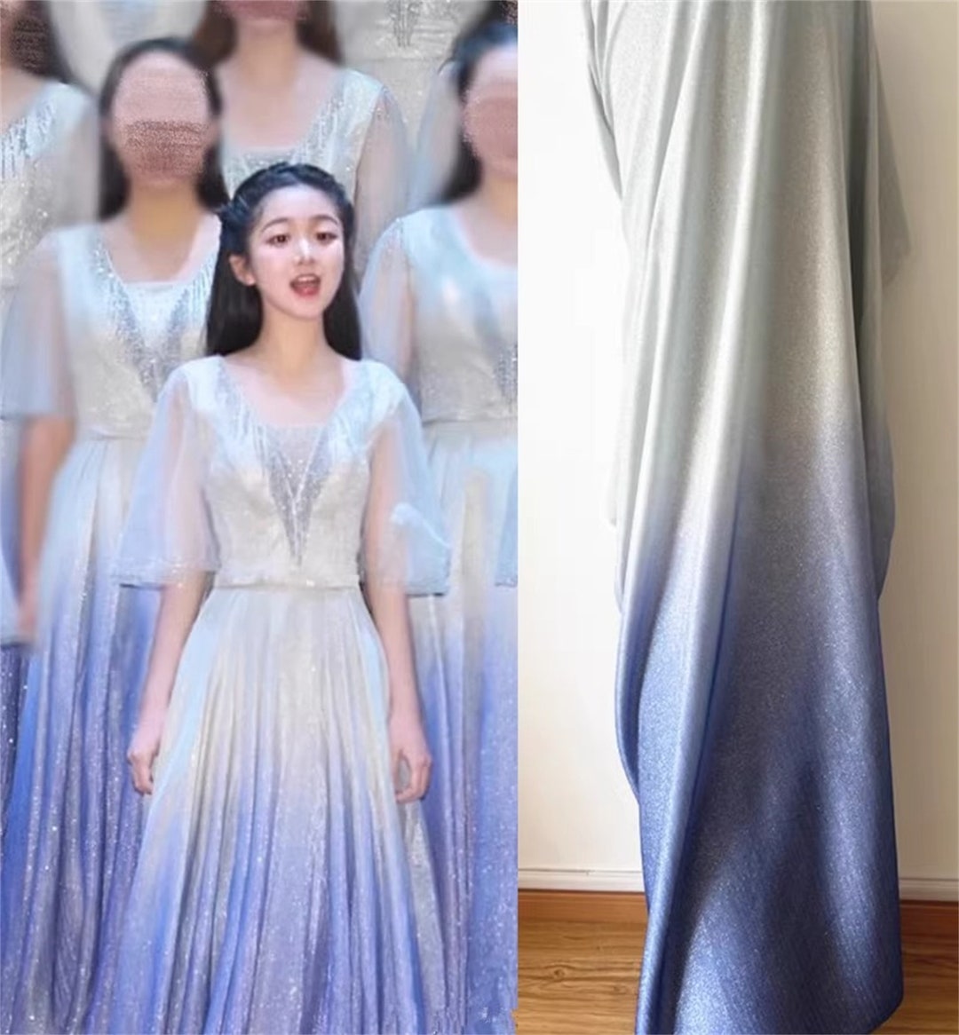 2 Ways Stretch Gradient Fabric, Ombre DIY Polyester Sewing Fabric for ...