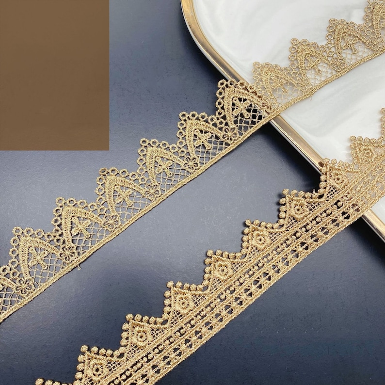 Rose Gold Scallop Lace Trim, Geometry Lace Trim for Costume Veil Border ...
