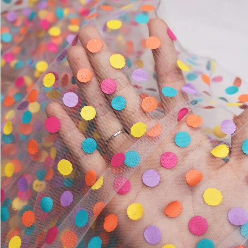 Multi Color Polka Dot Fabric - Etsy