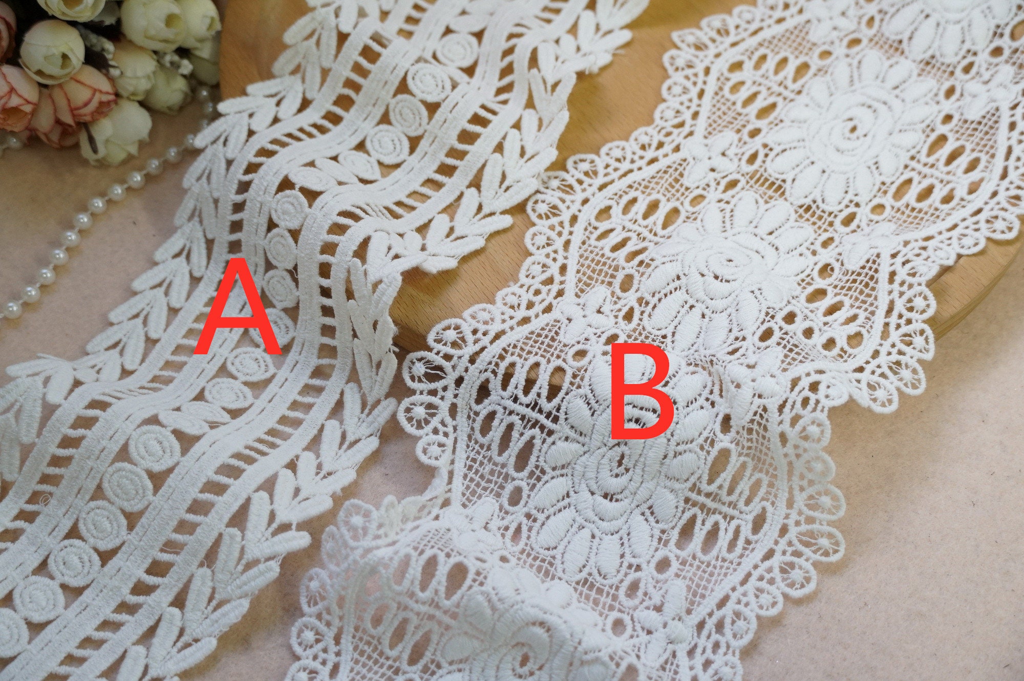 Unusual Circle Flower Cotton Lace Trim Pure Cotton Lace Trim - Etsy