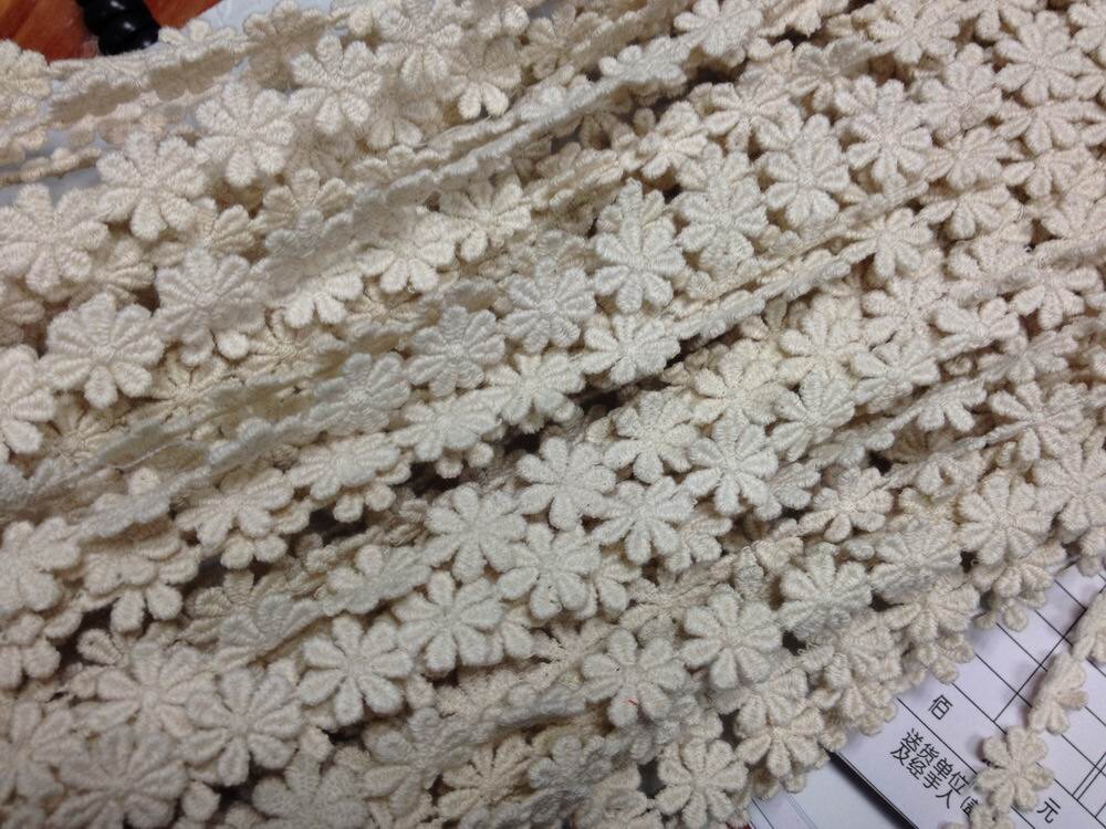 Beige Cotton Lace Trim Daisy Flower Trim Ribbon Bilateral - Etsy