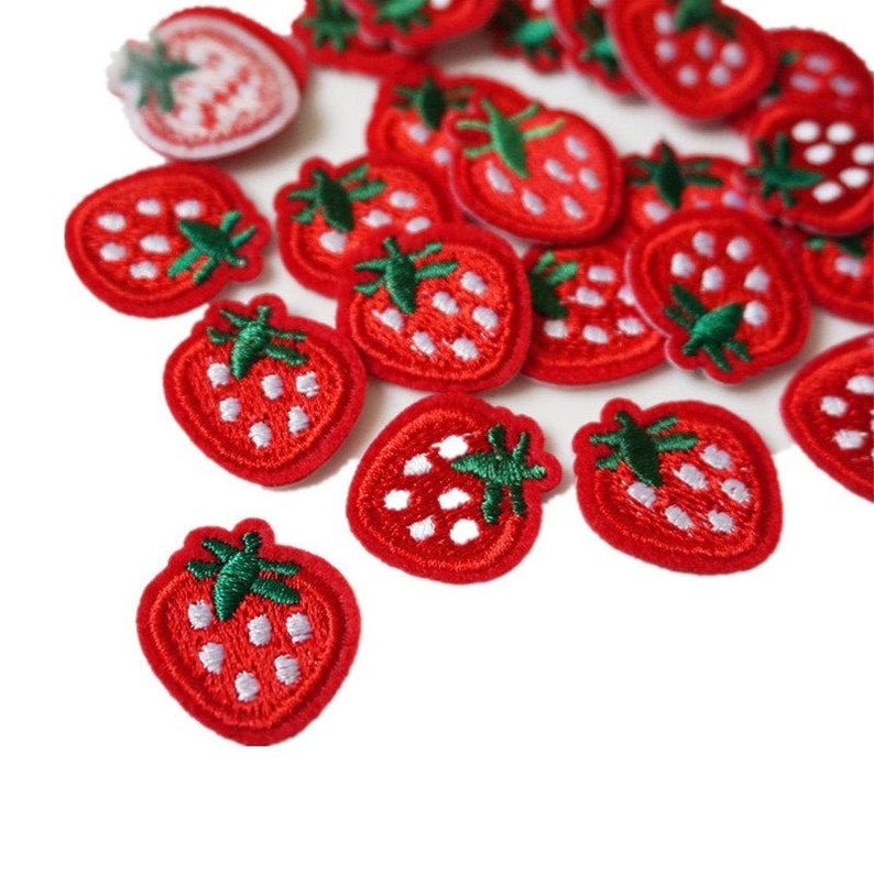 Sweet Strawberry Applique, Lovely Small Strawberry Lace Patch, Sew on ...