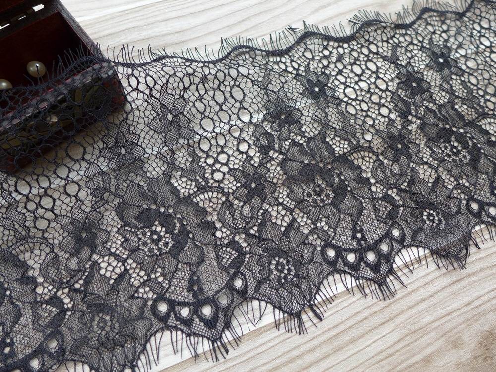 CHANTILLY French Lace in Black for Weddings, Shawls, Lace Cuffs ...