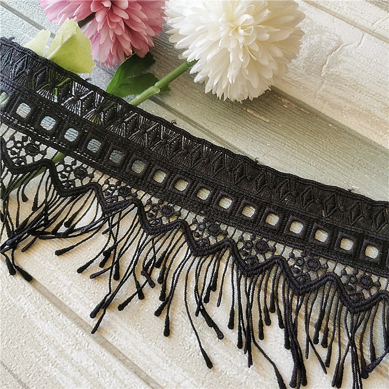 Irregular Fringe Geometry Lace trim Crochet Tassel Trim For | Etsy