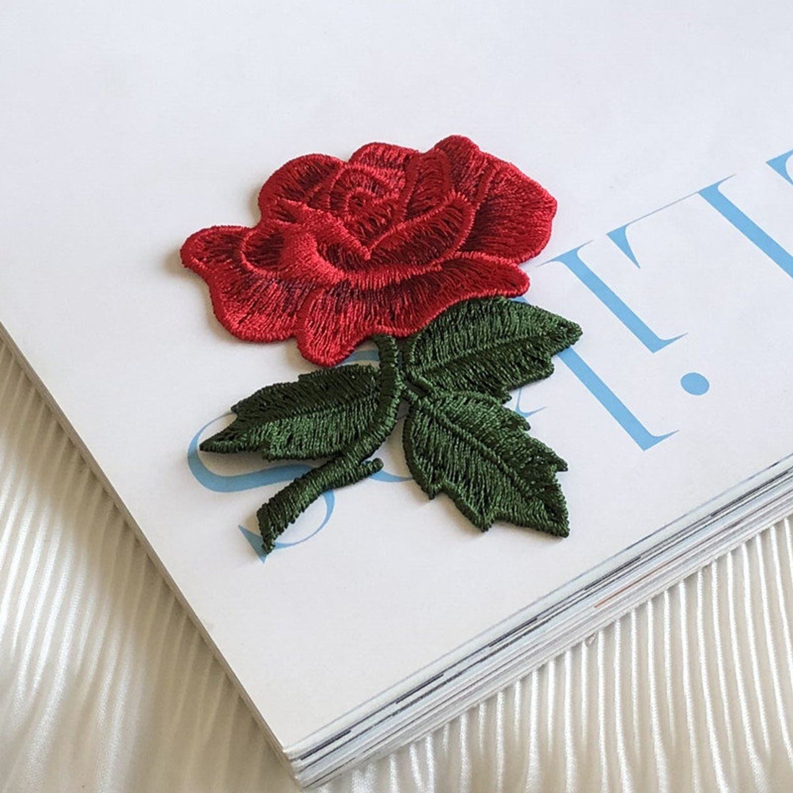 Red Roses Applique Patch, Romantic Rose Bodice Appliques, Sew on ...