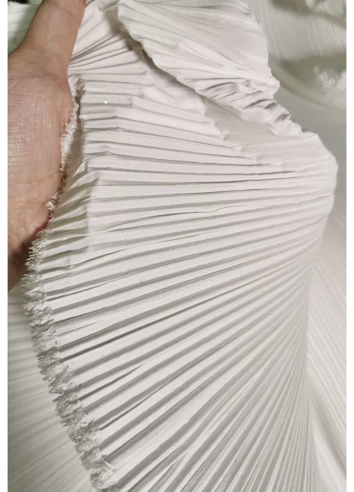 Stiff Ruffled fabric Pleated Texture Bridal gown fabric For | Etsy