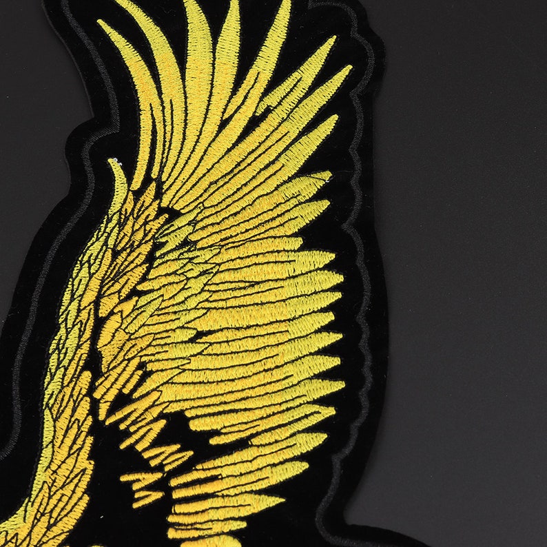 Huge Golden Eagle Patch, Large Hunting Hawk Patch, Iron on / Sew on Embroidery Hawk Applique for ...