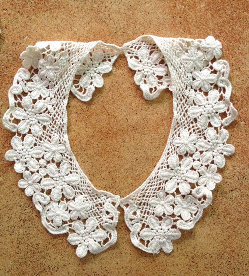 Cotton Collar Beige Daisy Flower Collar Collar Appliques 1 - Etsy