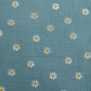 Muslin Calico Daisy Flowers Cotton Fabric Breathable Fabric | Etsy