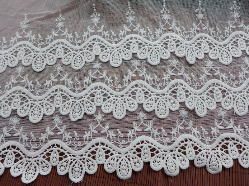 3 Layers Scalloped Cotton Lace in off White for Weddings - Etsy