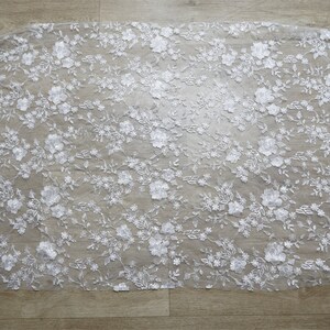 Lux Embroidery Floral Overlay Lace Fabric, Stunning Clear Sequins Lace ...