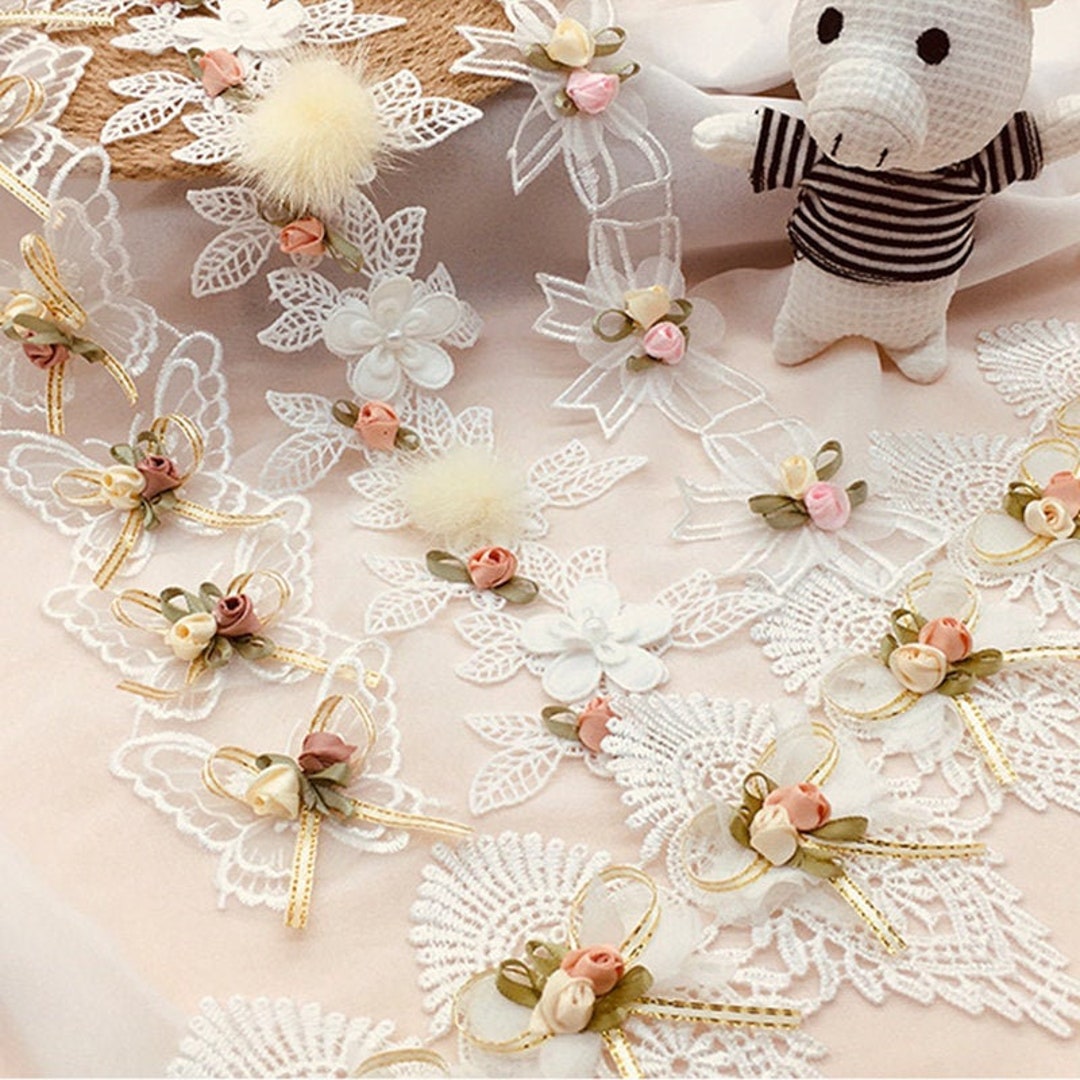 Cute Fluffy Leaf Floral Lace Trim, Rosette Butterfly Trim for Custom ...
