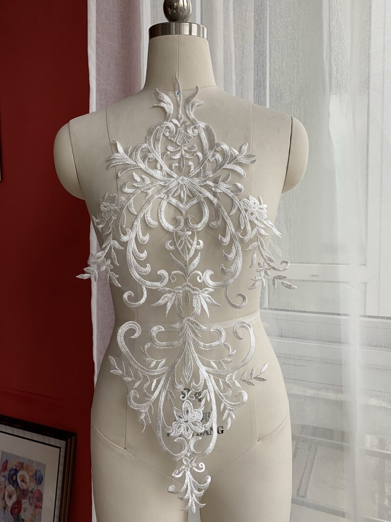 White Applique/ White Lace Applique/ Retro Style/ Back | Etsy