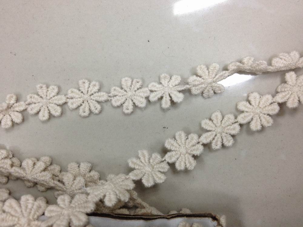 Beige Cotton Lace Trim Daisy Flower Trim Ribbon Bilateral - Etsy