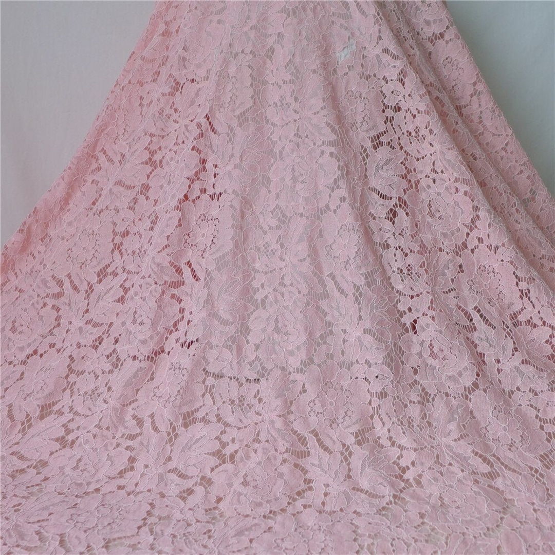 Chantilly Lace in Vintage Pink / Pink, Corded Eyelash Lace Fabric, Both ...